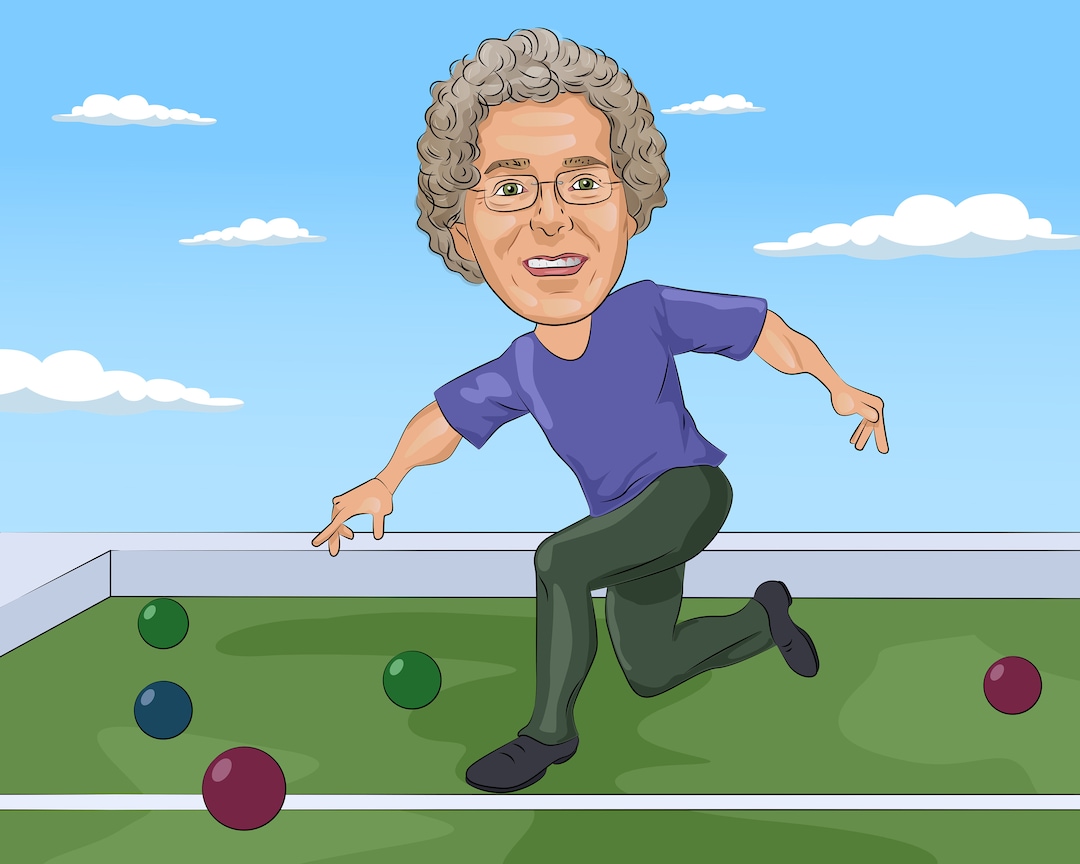 Bocce Player Gift - Custom Caricature Portrait From Your Photo / Lawn ...