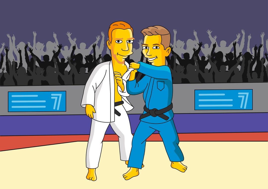 Judo Gift - Custom Portrait as Cartoon Character / Judoist Gift / Judo ...