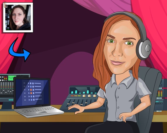 Stage Manager Gift Custom Caricature From Photo Stage Crew - Etsy