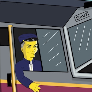 Train Operator Gift - Custom Portrait as Cartoon Character / Train ...