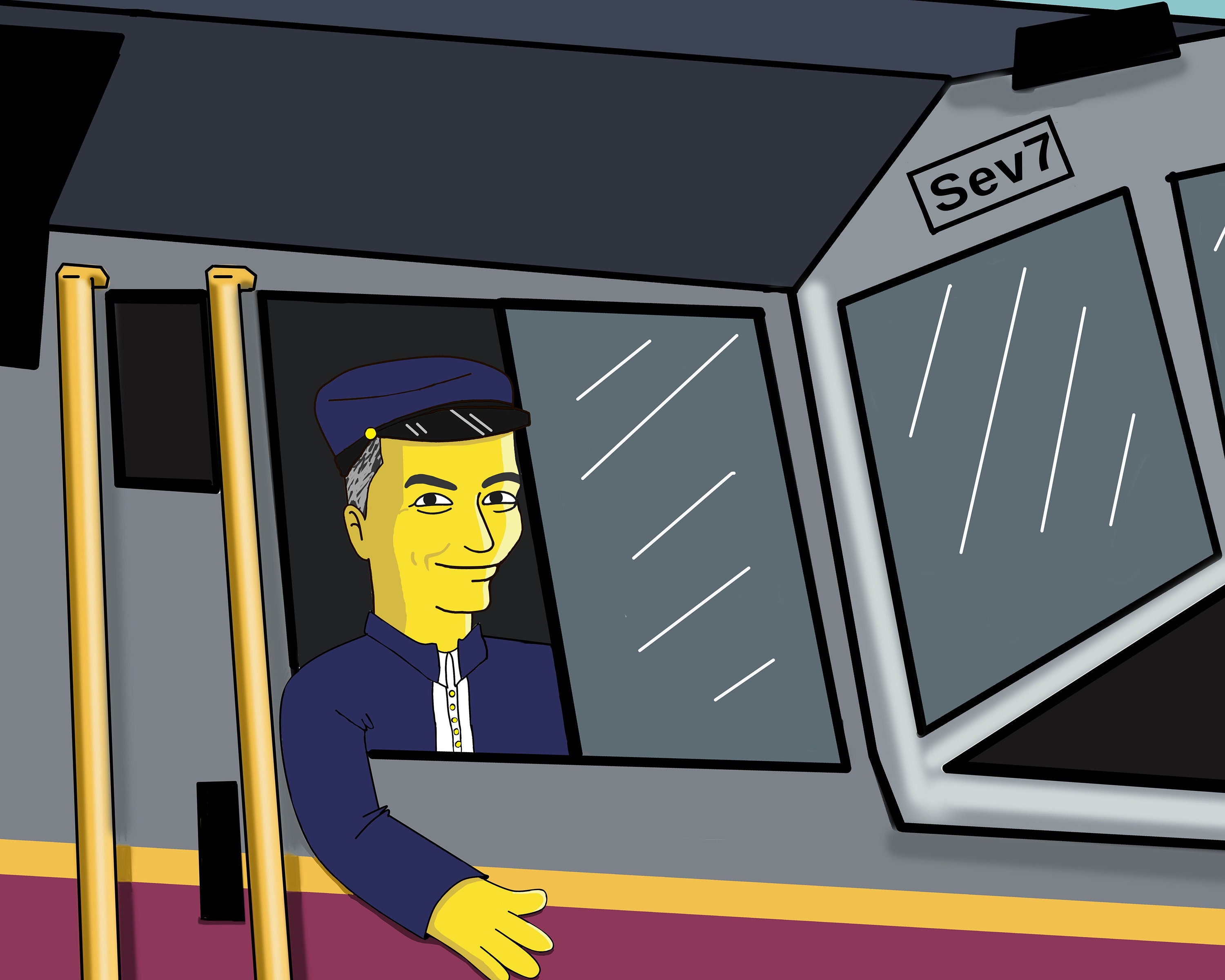 Train Operator Gift - Custom Portrait as Cartoon Character / Train ...