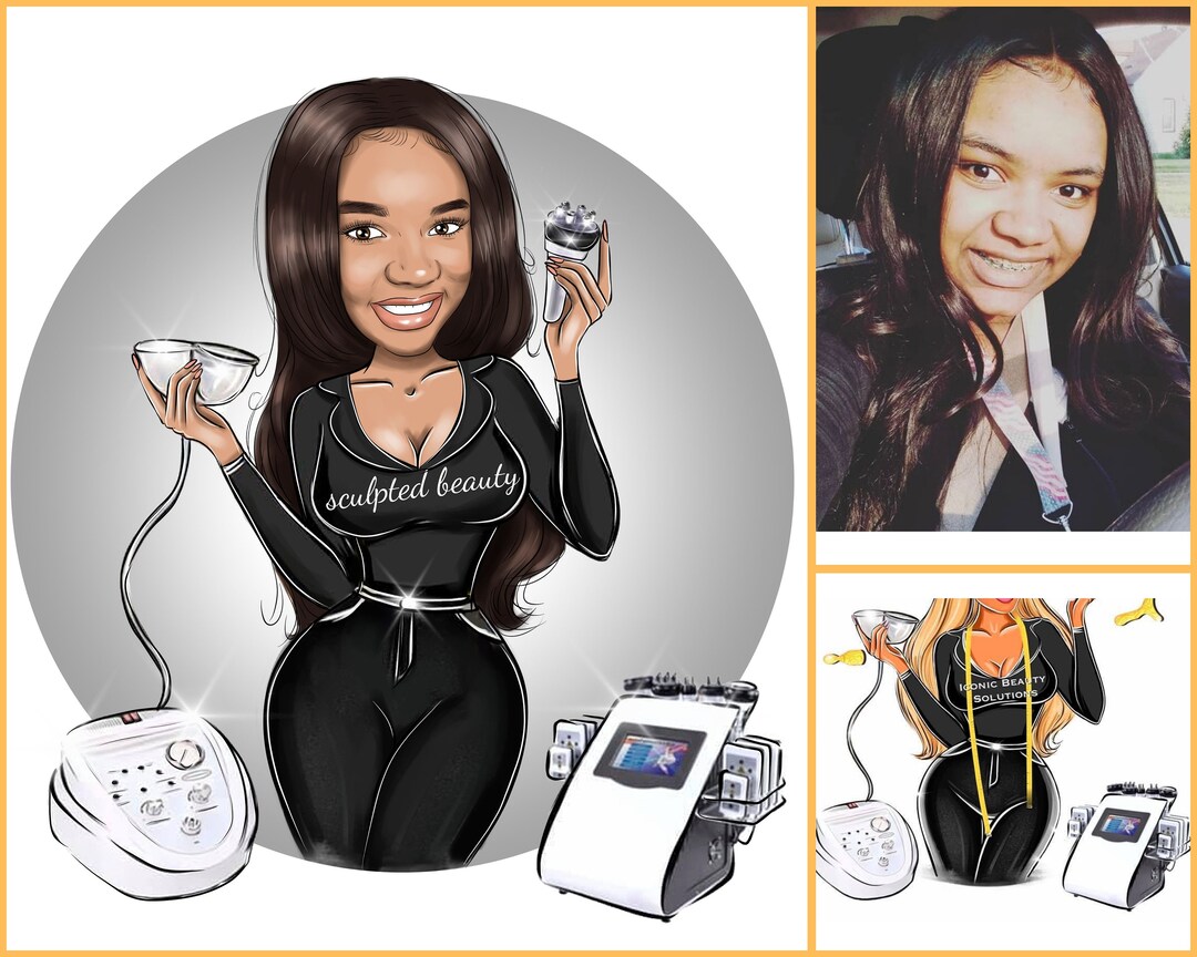 Custom Cartoon Portrait Logo: Body Sculpting and Contouring Business ...