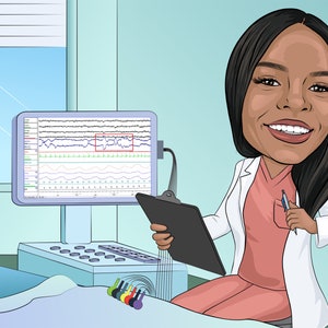 EEG Tech Gift - Custom Caricature From Photo, EEG Technologist - Etsy ...