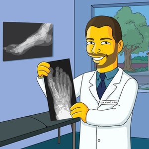 Podiatrist Gift Custom Portrait as Cartoon Character / Gift for ...