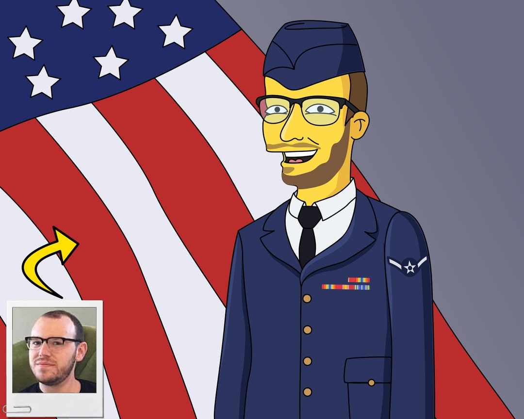Airman Gift - Custom Cartoon Portrait From Photo, Air Force Graduation ...