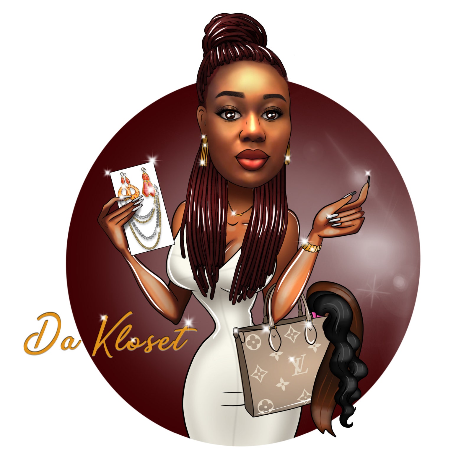 Purse and Handbag Designer Logo - Custom Portrait for Your Business ...
