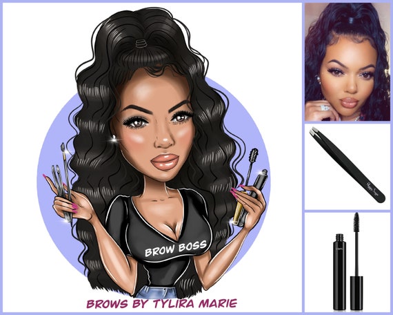 Eyebrow Artist Logo Custom Portrait for Your Business Logo / - Etsy