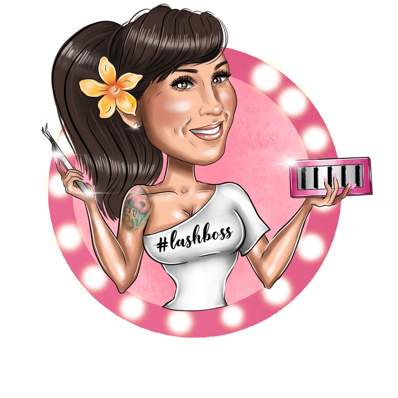 Lash Extension Logo Custom Cartoon Logo for Your Business | Etsy