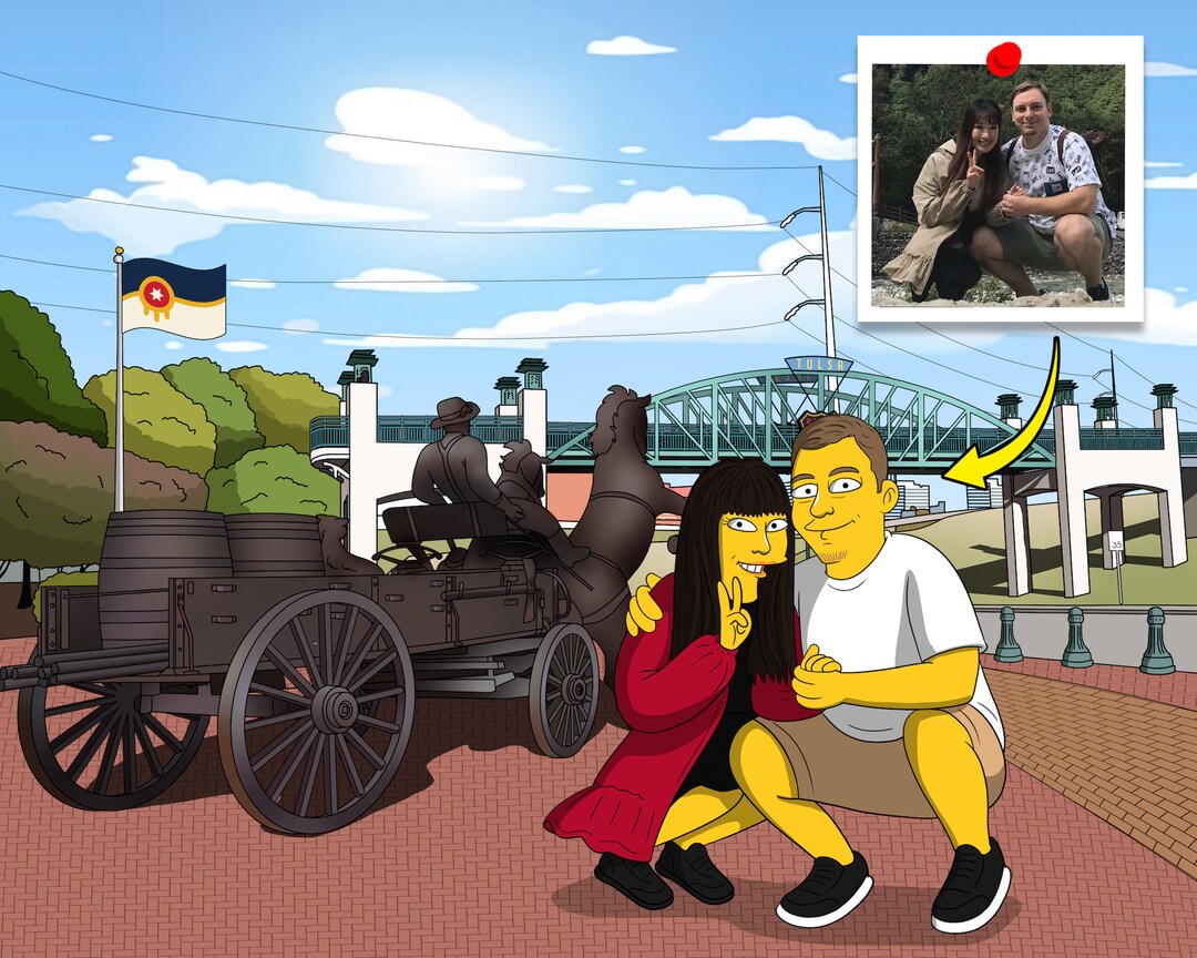 Custom Tulsa Yellow Cartoon Portrait From Photo (digital File) - Etsy
