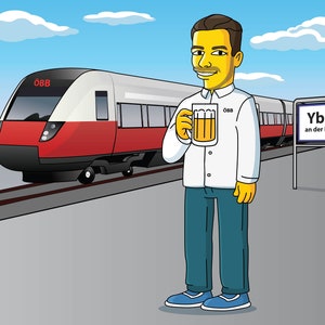Train Operator Gift - Custom Portrait as Cartoon Character / Train ...