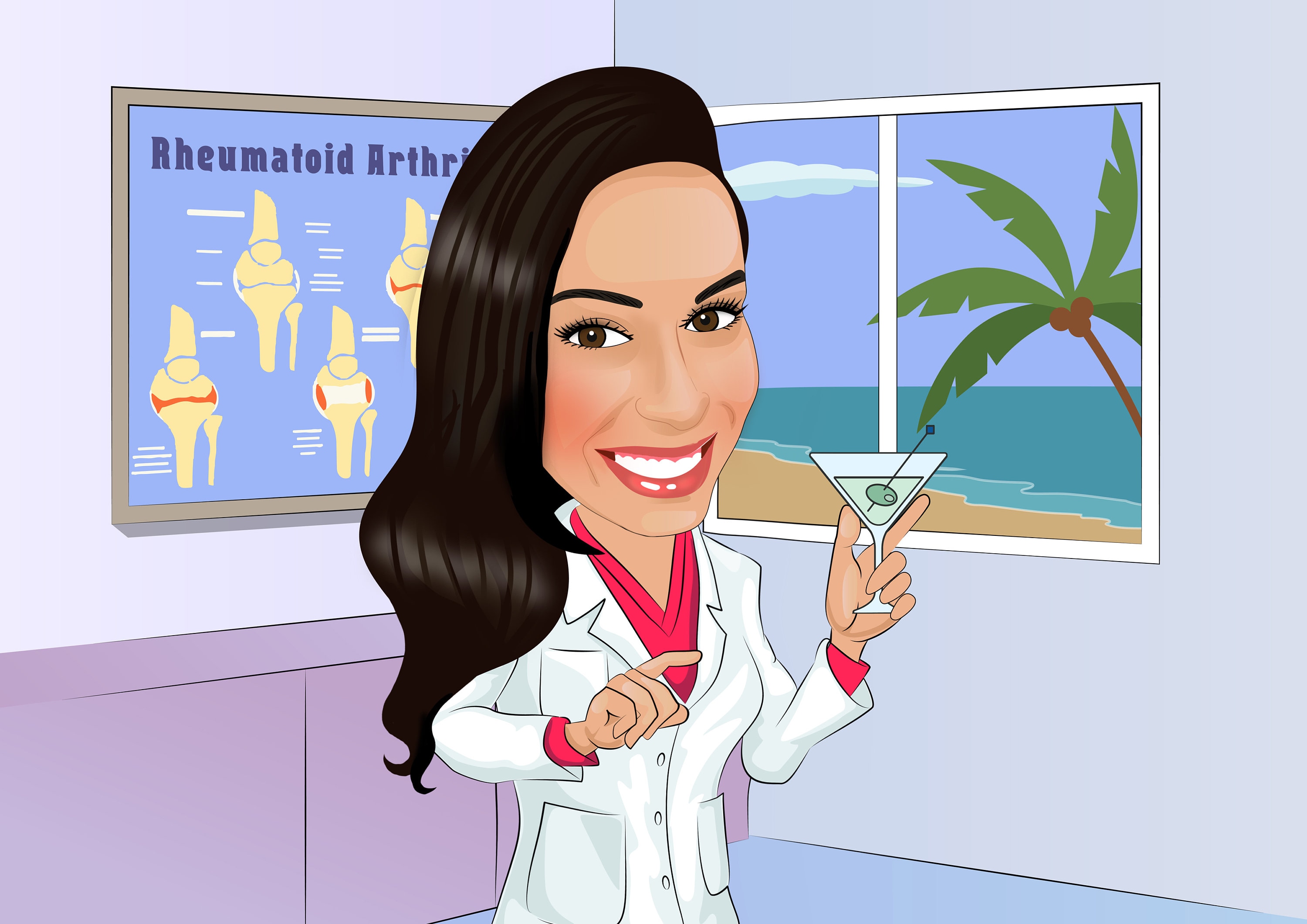 Rheumatologist Gift - Custom Caricature Portrait From Photo ...