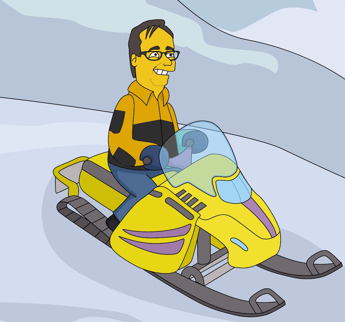 Snowmobile Hobbyist Gift Custom Cartoon Portrait From Photo | Etsy