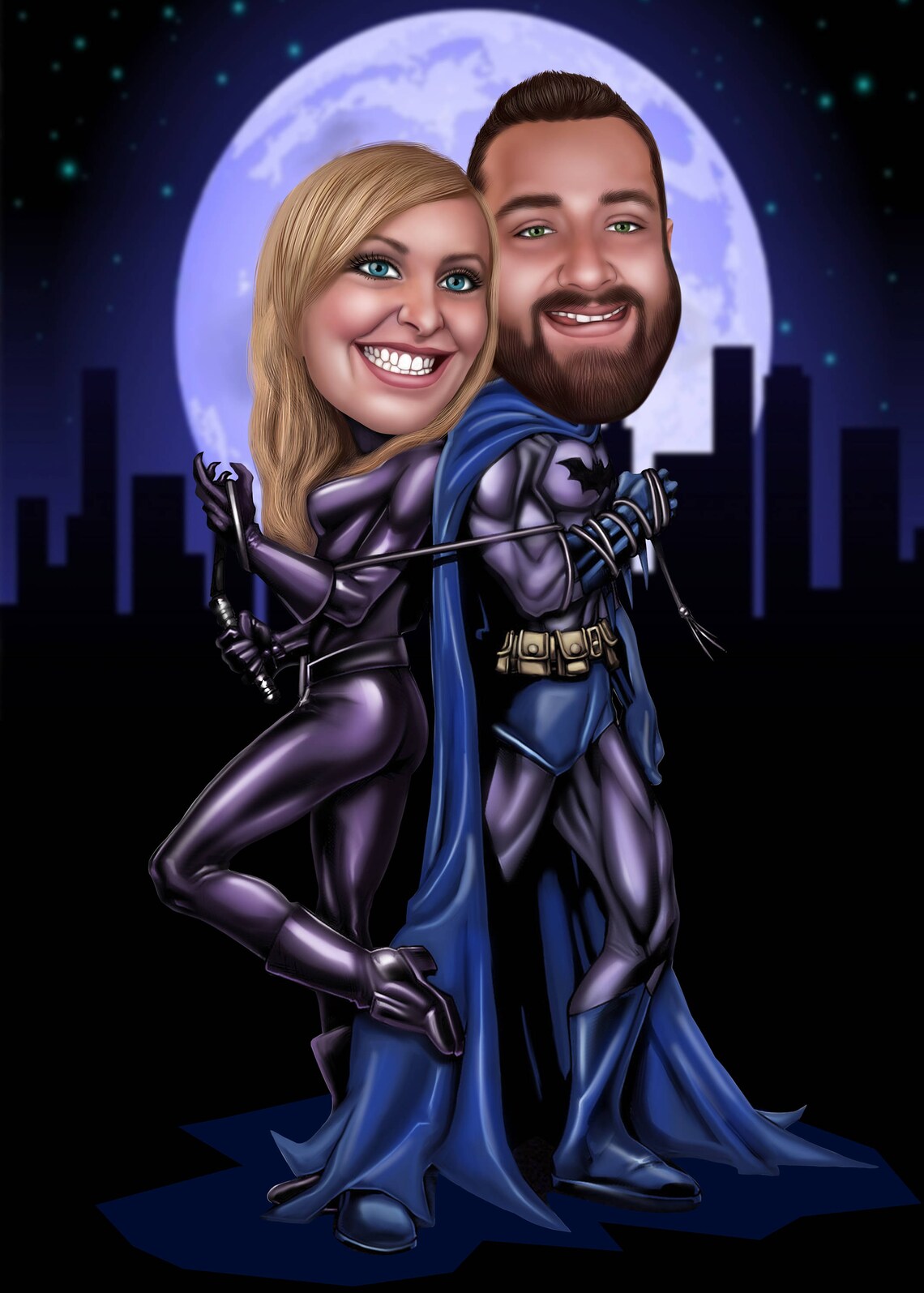 Couple Superhero Portrait From Your Photo / Superhero Wedding - Etsy Canada