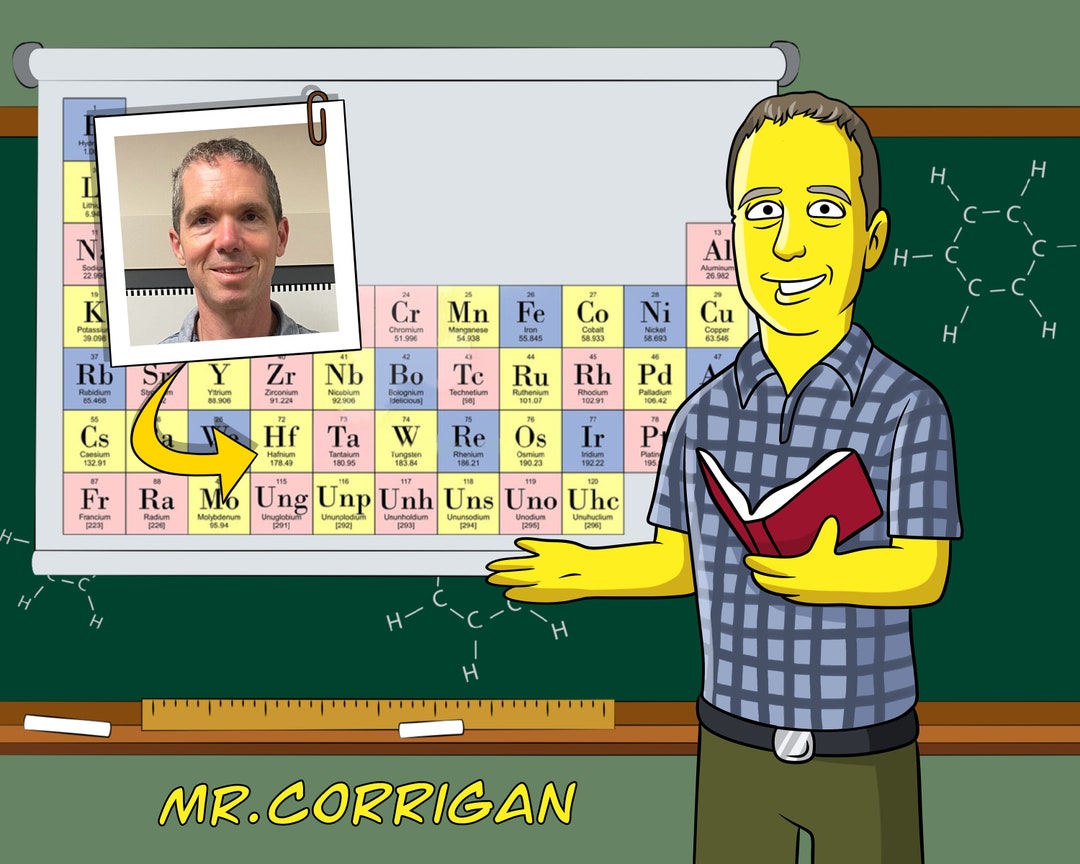 Science Teacher Gift - Custom Portrait as Yellow Cartoon Character ...
