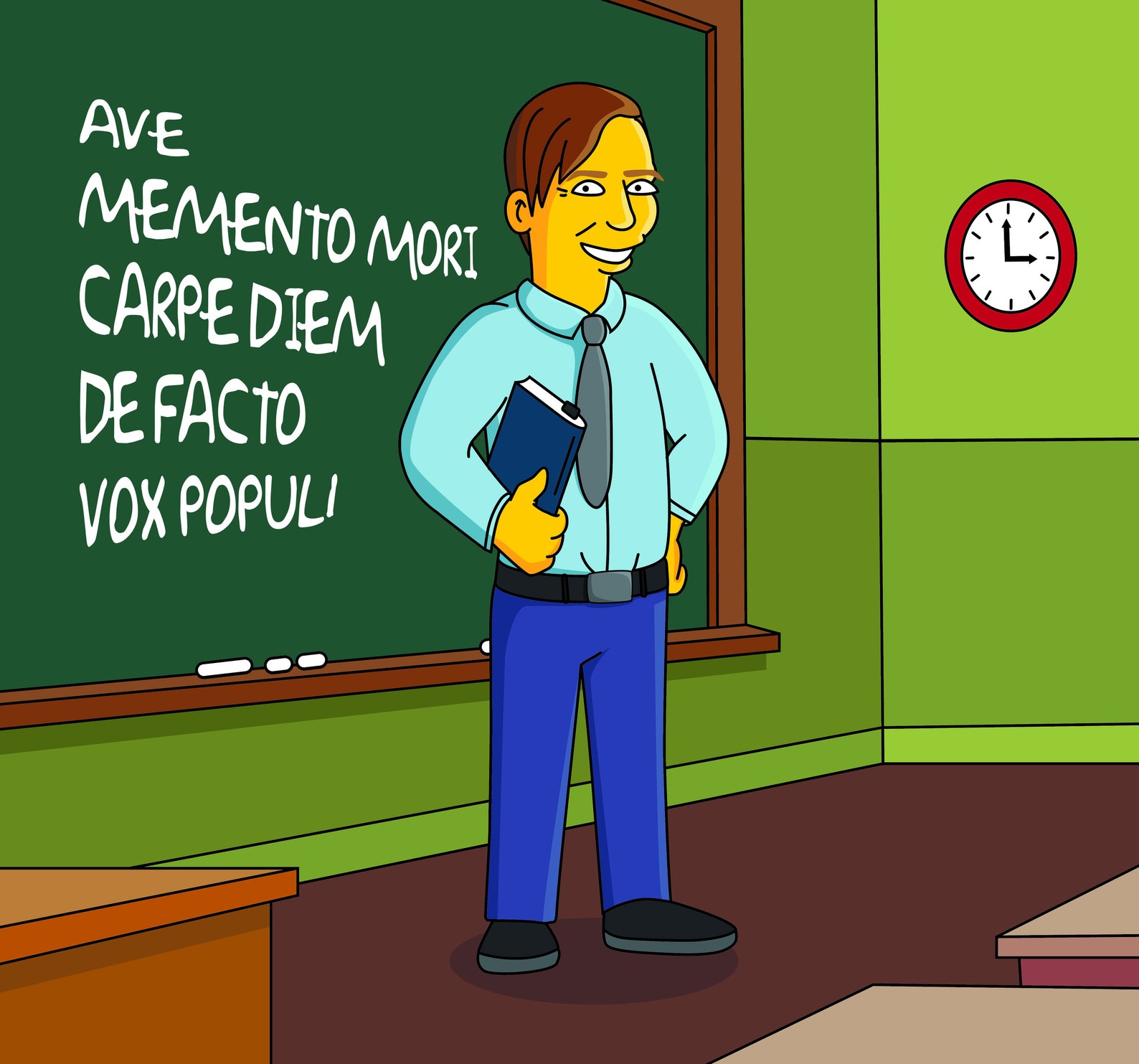 Latin Teacher Gift - Custom Portrait as Yellow Cartoon Character ...