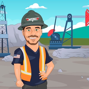 Oilfield Worker Gift - Custom Caricature Portrait From Your Photo / Oil ...