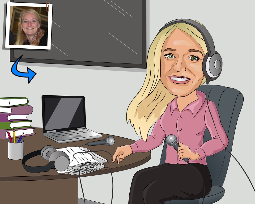 Voice Actor Gift - Custom Caricature Portrait From Your Photo / Voice ...