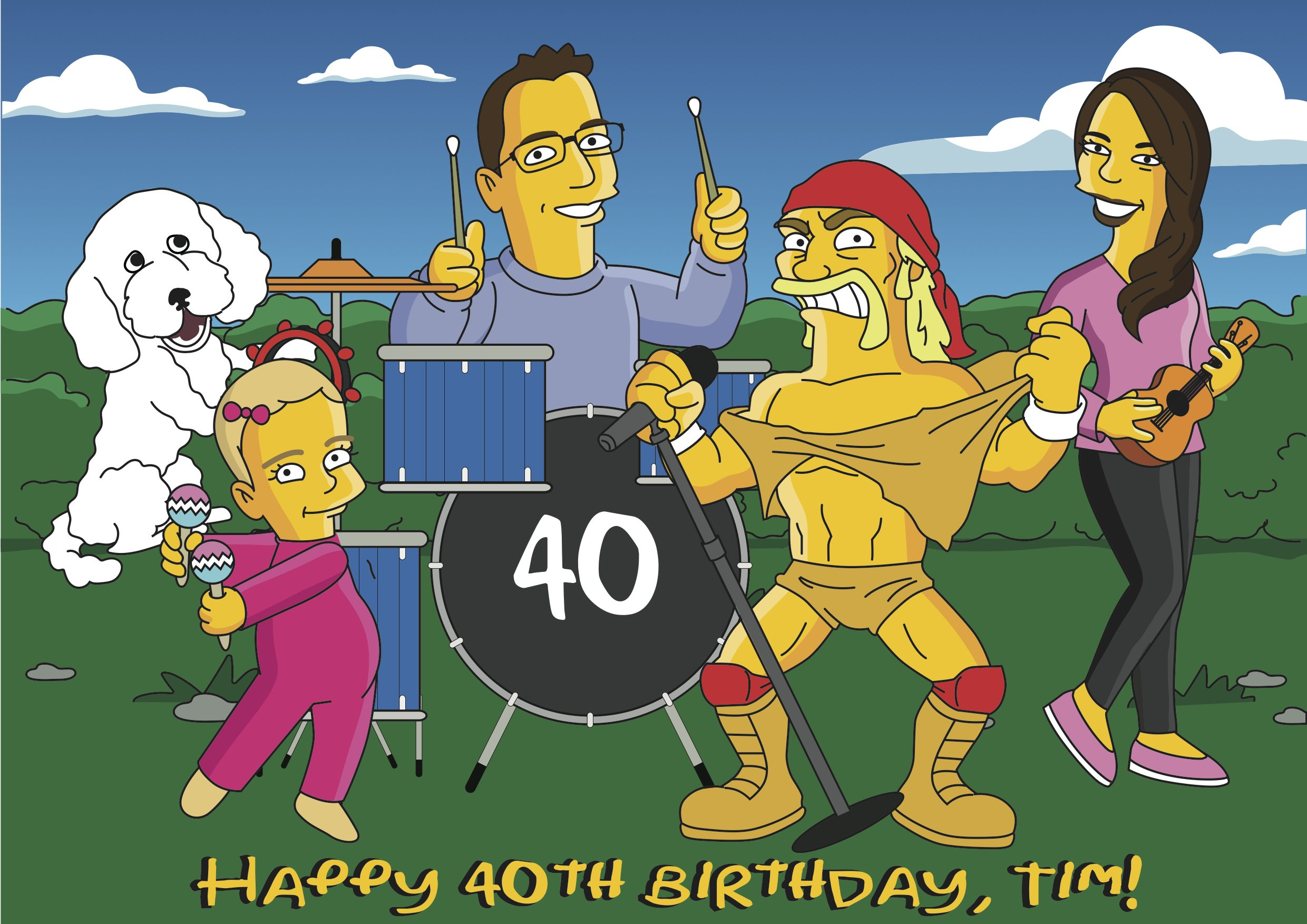 40th Birthday Gift Cartoon Style Portrait / 40th birthday | Etsy