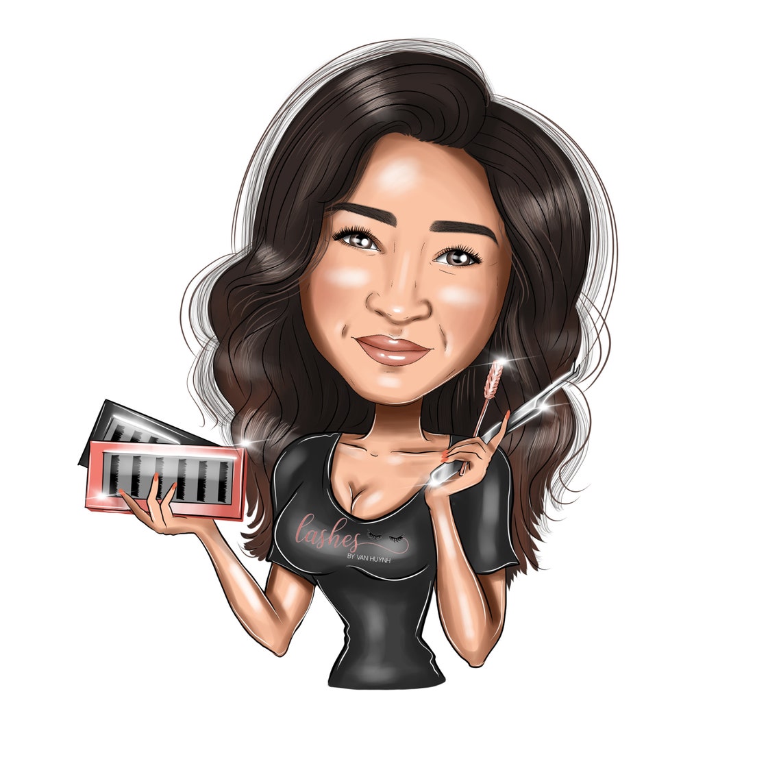 Lash Artist Logo Design Custom Cartoon Portrait for Your - Etsy