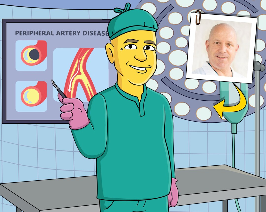 Vascular Surgeon Gift - Custom Portrait From Photo as Yellow Character ...