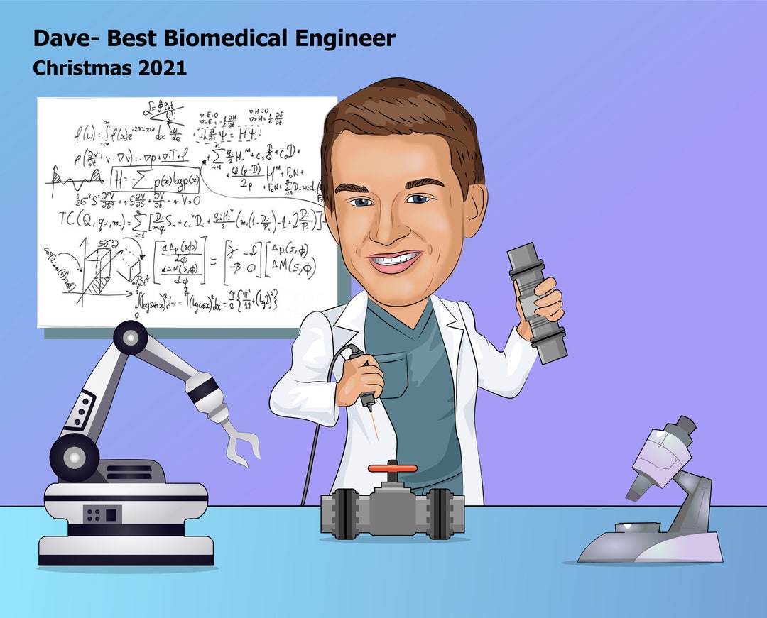 Biomedical Engineer Gift - Custom Caricature From Photo, Biomedical ...