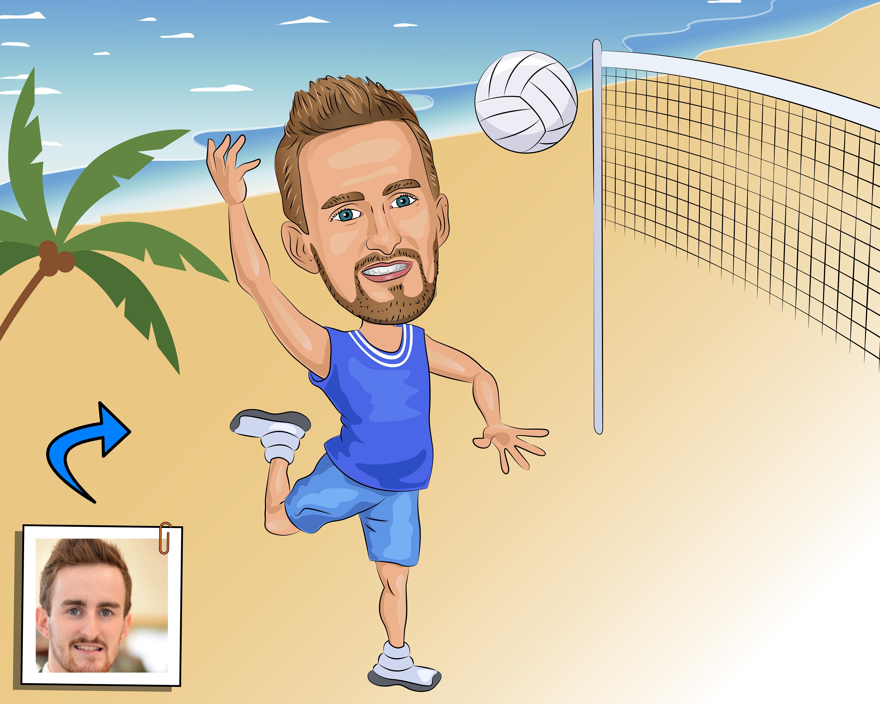 Cartoon Volleyball Player