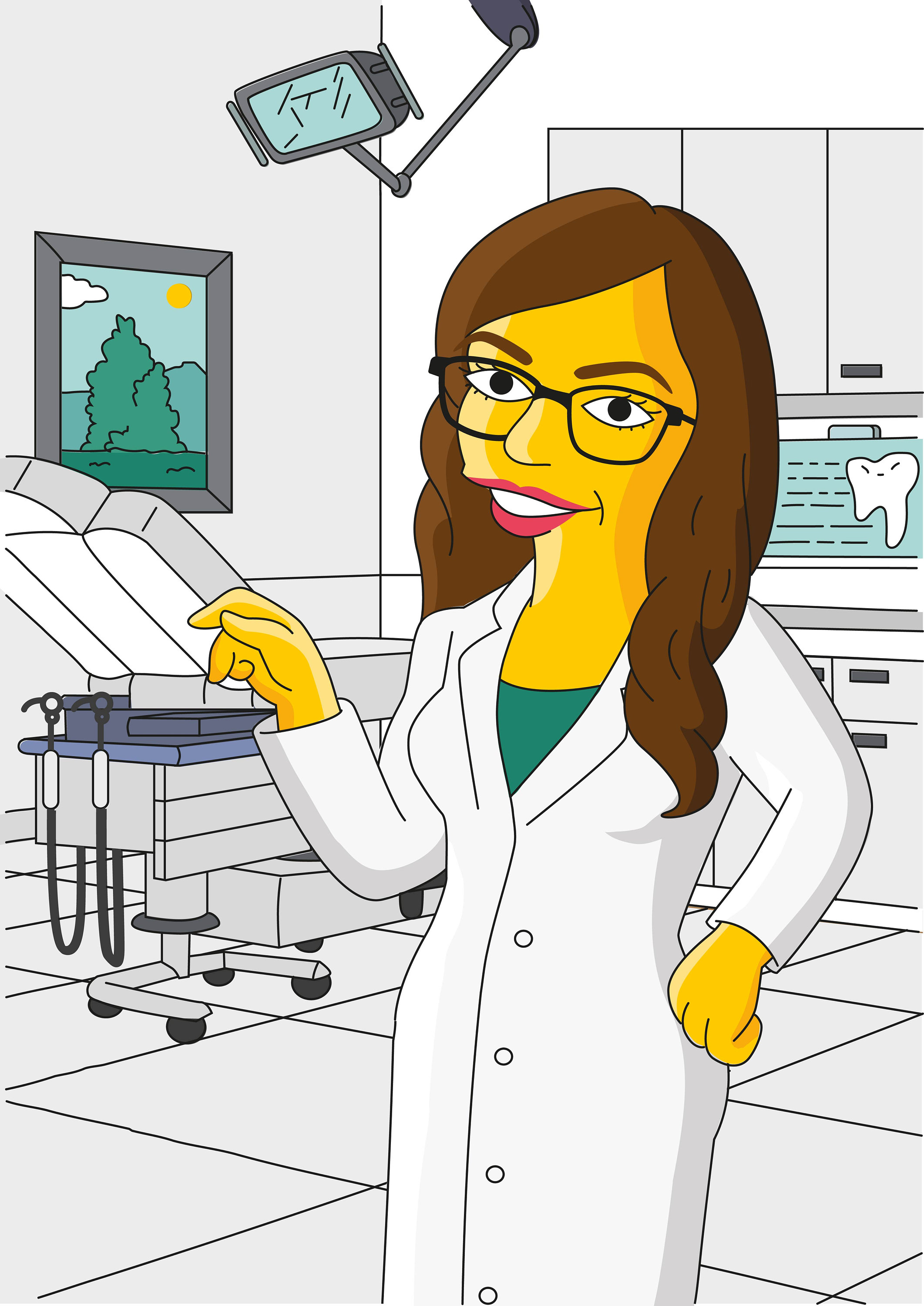 Female Dentist Cartoon