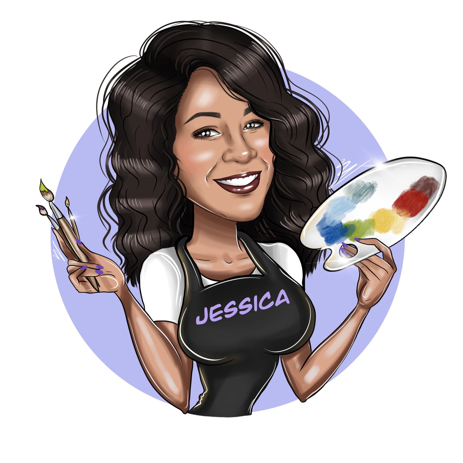 Painter Logo Design custom cartoon portrait for your | Etsy