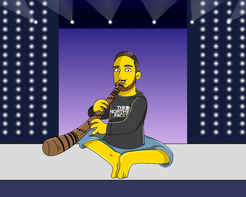 Didgeridoo Player Gift - Portrait as Cartoon Character / Didjeridoo - Etsy