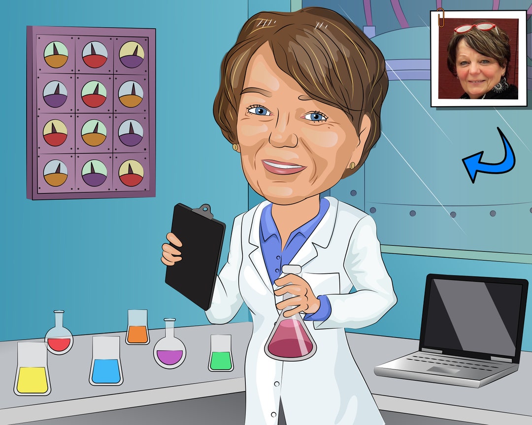 Chemical Engineer Gift - Custom Caricature Portrait From Your Photo ...