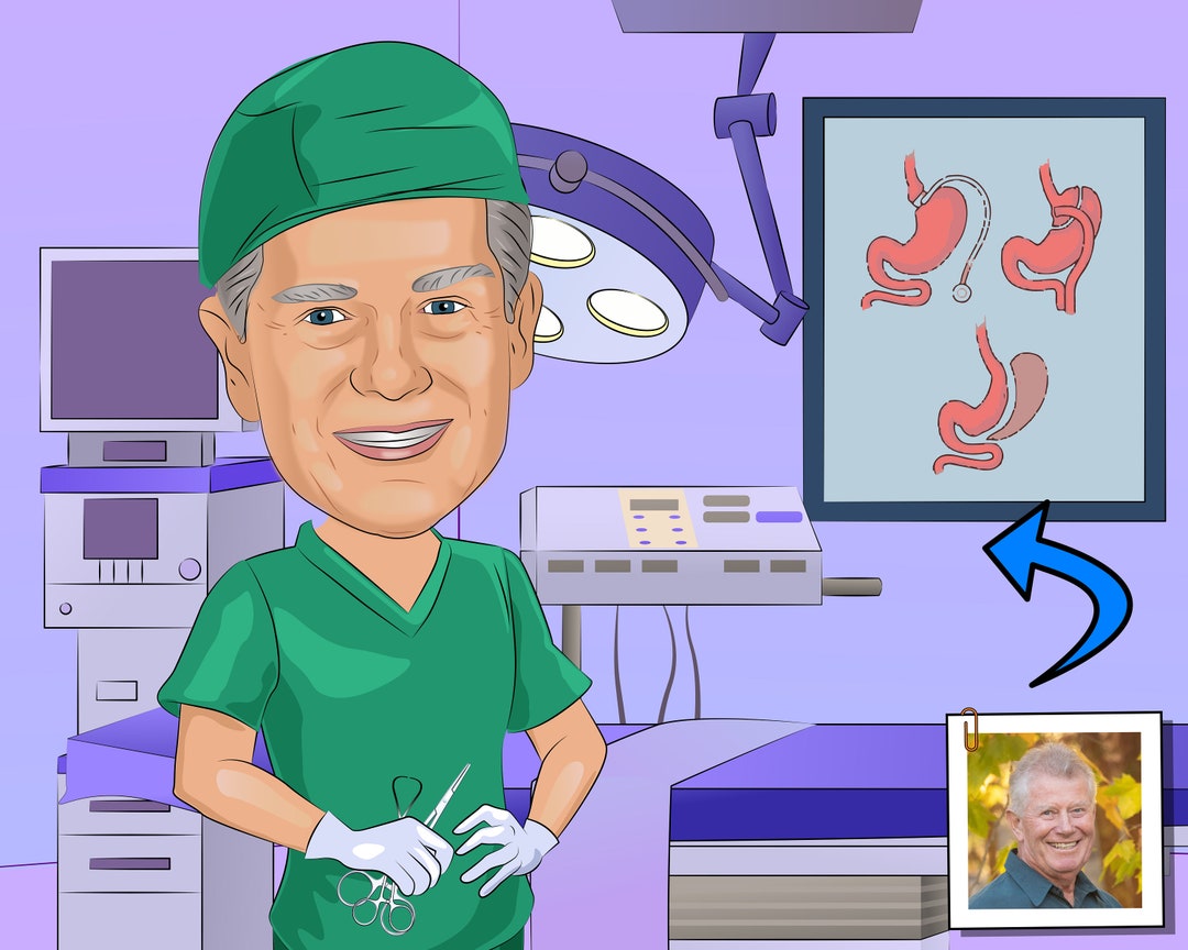 Bariatric Surgeon Gift - Custom Caricature From Photo, Bariatric ...