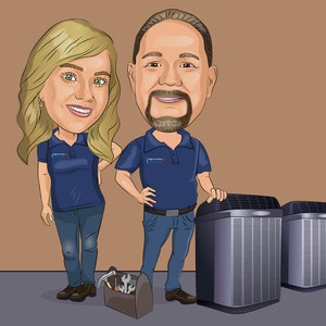 HVAC Technician Caricature Portrait: Custom Cartoon Gift (digital File ...