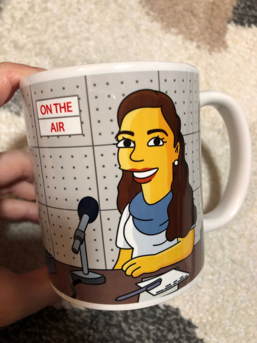 Radio Presenter Custom Portrait Mug as Yellow Cartoon Character ...