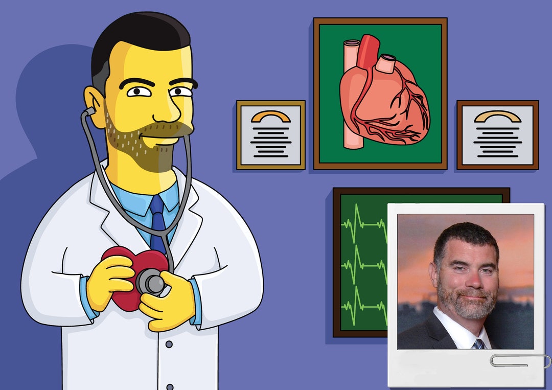 Custom Cardiologist Portrait – Yellow Cartoon Character Gift (digital ...