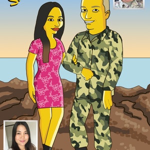 Cop and Nurse Gift Custom Portrait as Cartoon Characters / Police and ...