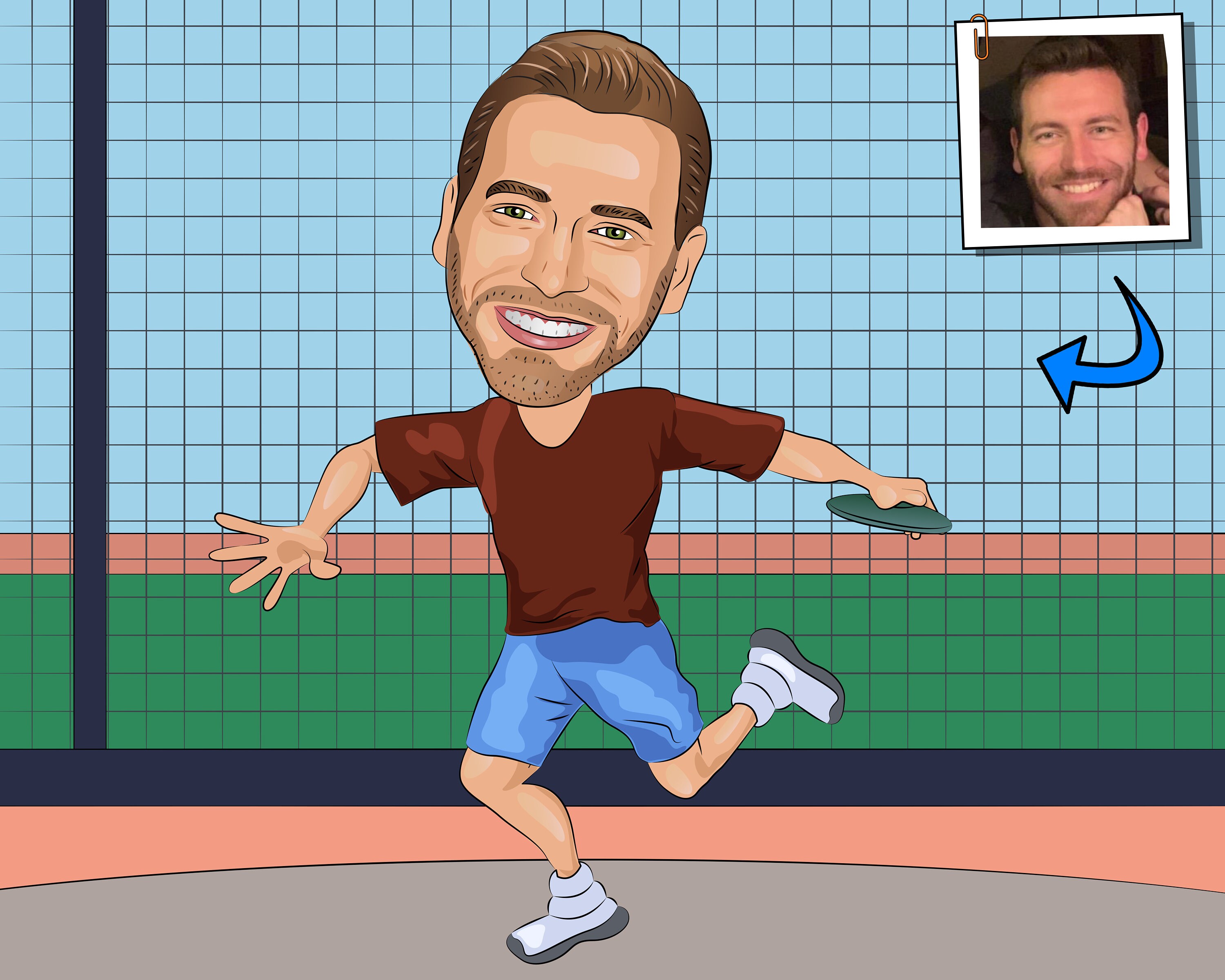 Discus Thrower Gift Custom Caricature Portrait From Your | Etsy