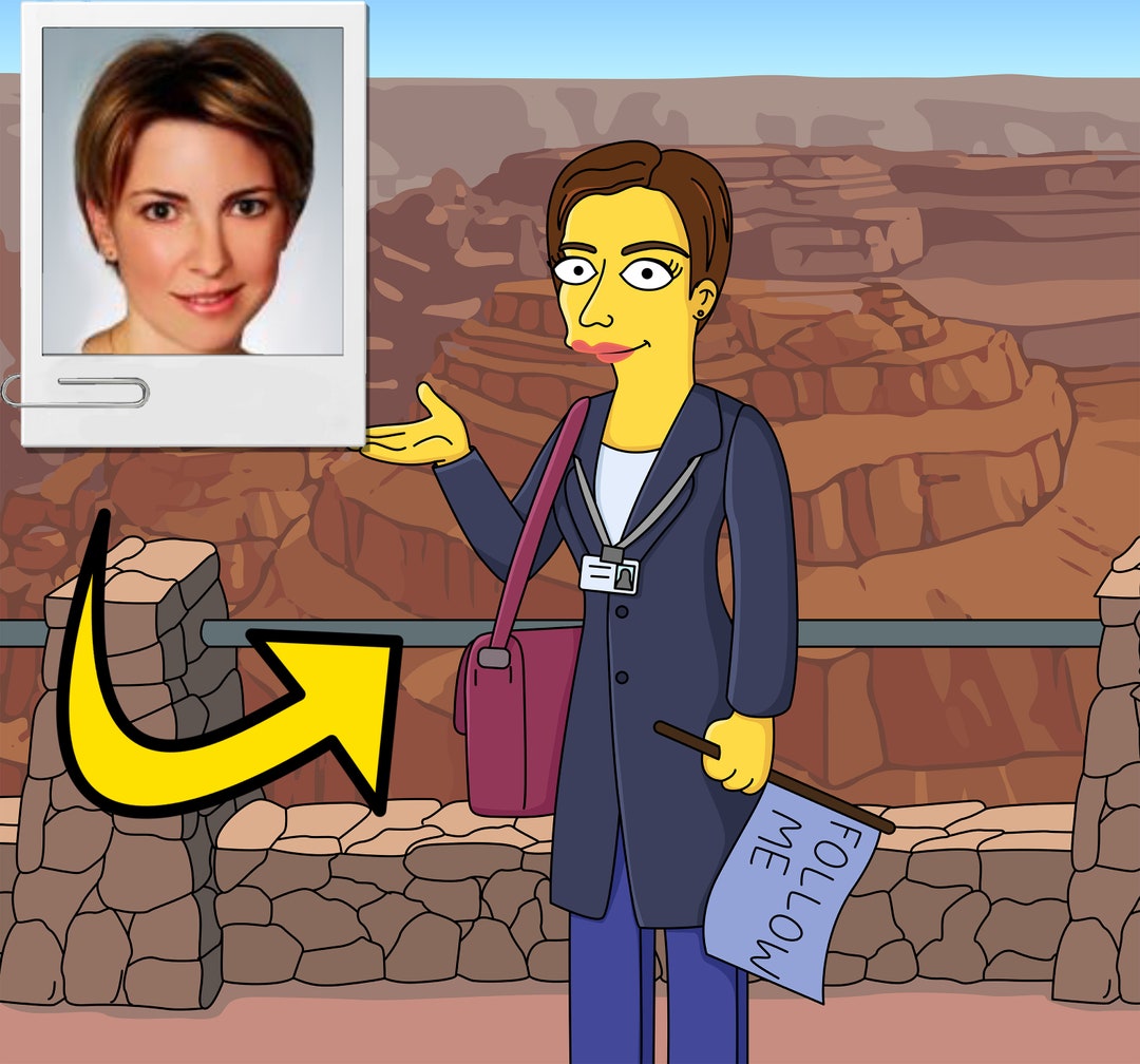 Tour Guide Gift - Custom Cartoon Portrait From Photo / Tourist Guide ...