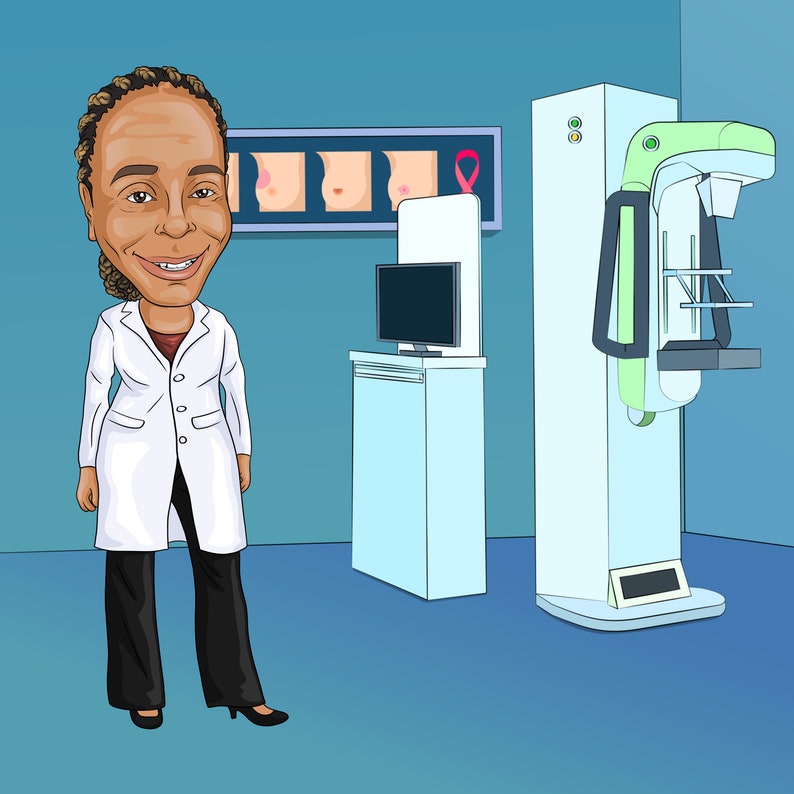 Mammographer Gift Custom Caricature From Photo Mammography - Etsy
