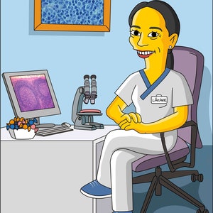 Pathologist Gift Custom Portrait as Cartoon Character / Pathologist ...