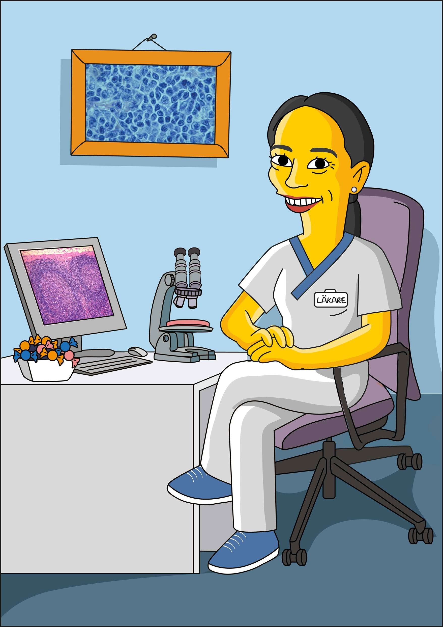 Pathologist Gift Custom Portrait as Cartoon Character / | Etsy