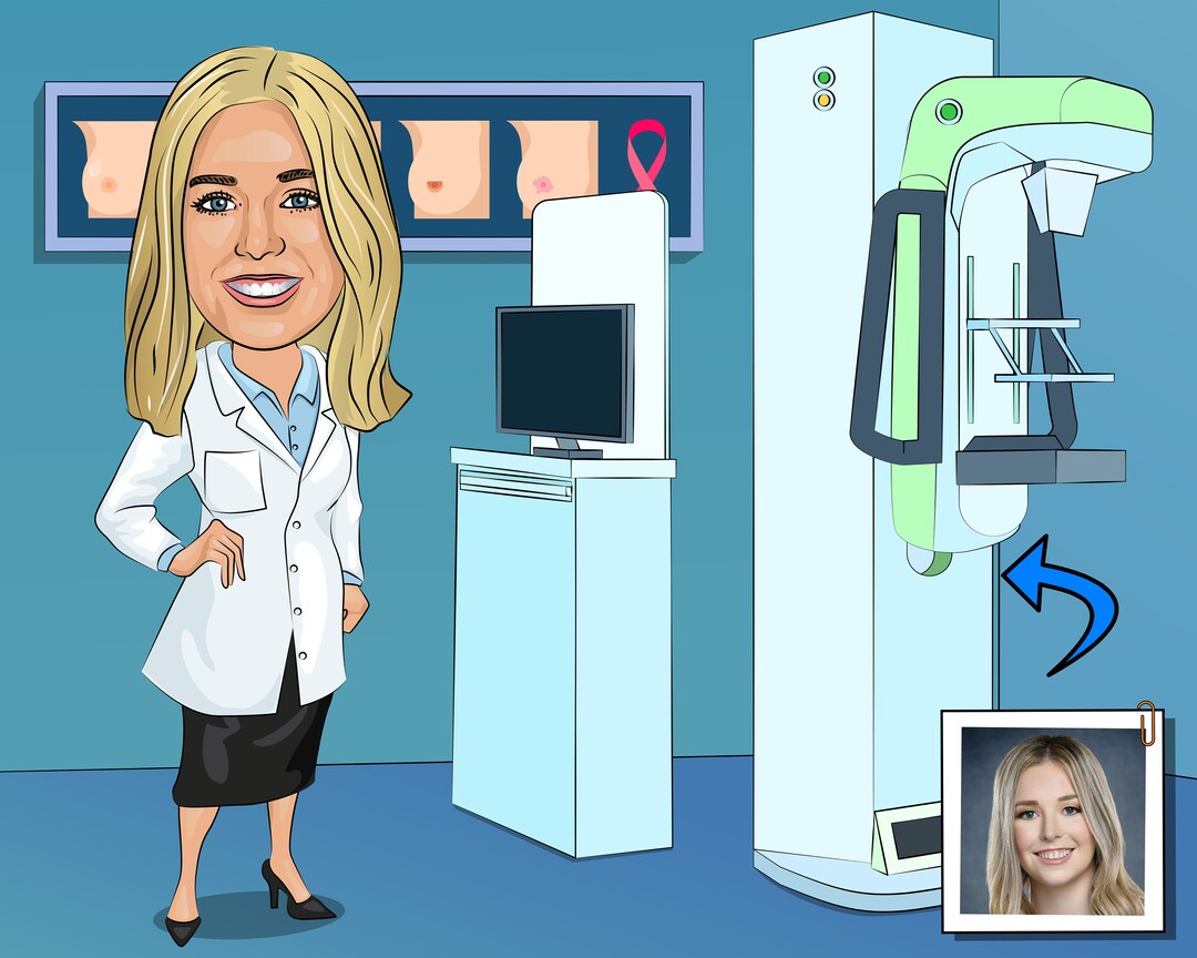 Mammographer Gift - Custom Caricature From Photo, Mammography, Mammo ...