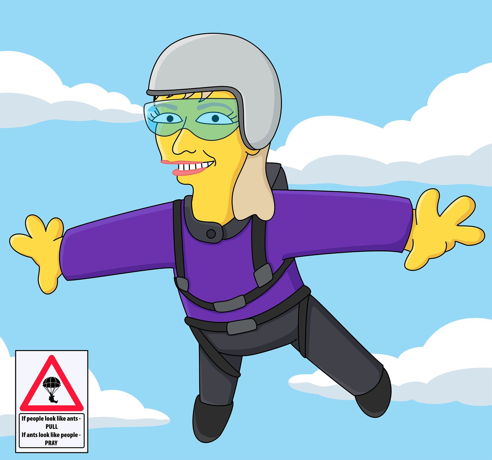 Skydiver Gift Custom Cartoon Portrait from Photo / | Etsy