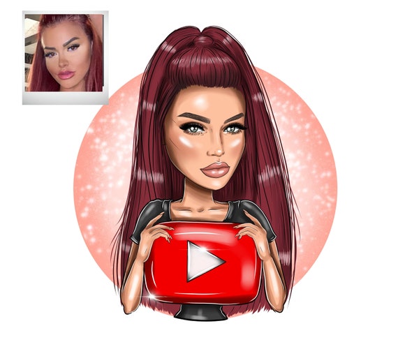 Vlogger Logo custom portrait for your business logo / | Etsy