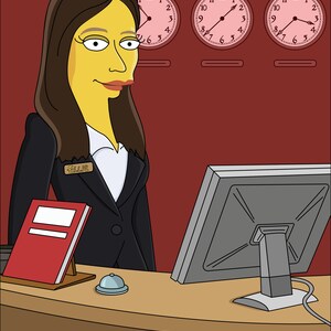 Hotel Receptionist Gift - Custom Portrait From Photo as Yellow ...