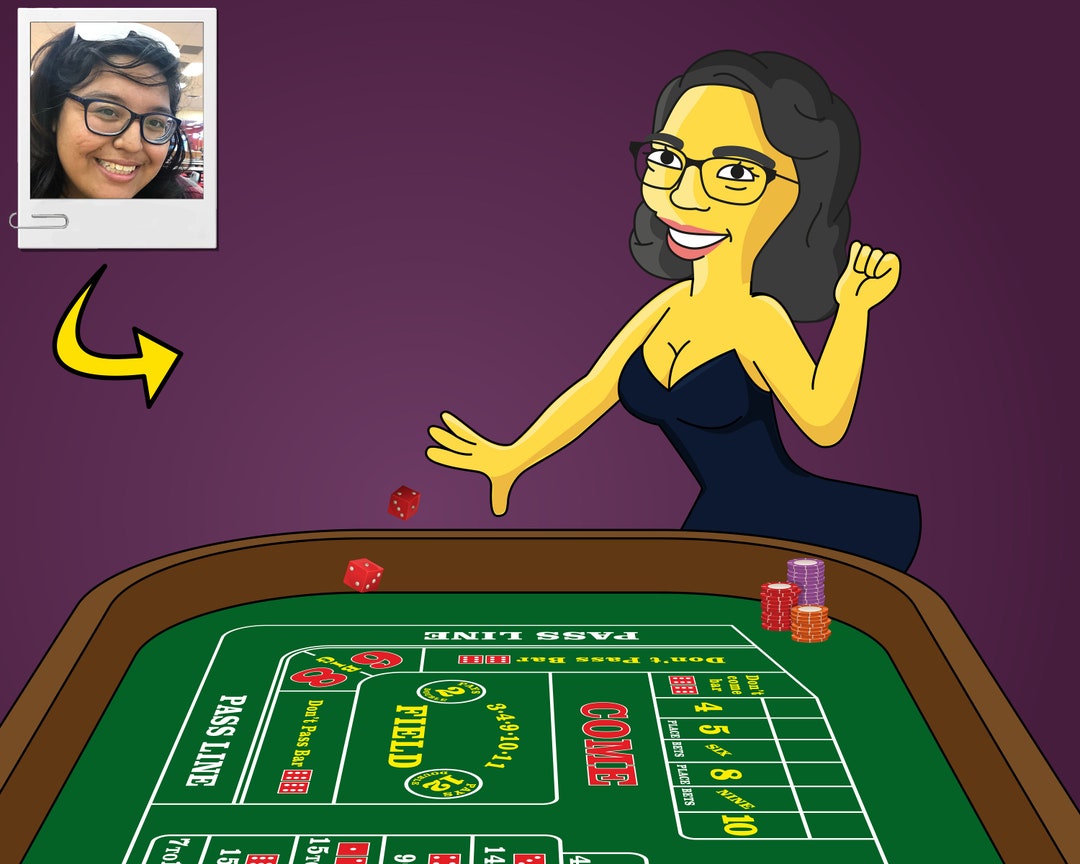 Craps Player Gift - Custom Portrait From Photo as Yellow Character ...