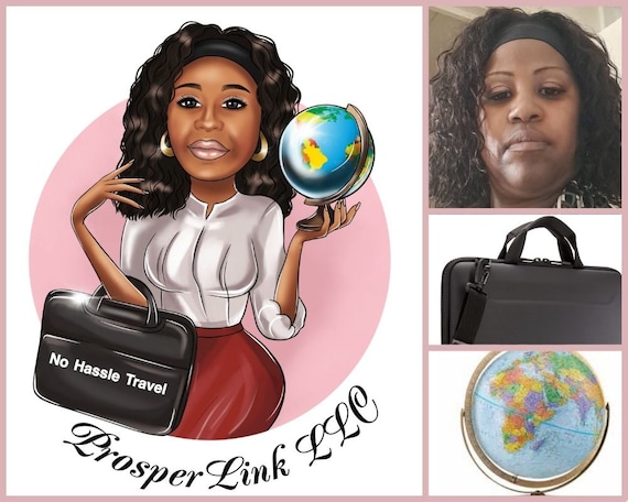 Travel Agent Logo Custom Portrait for Your Business Logo / - Etsy