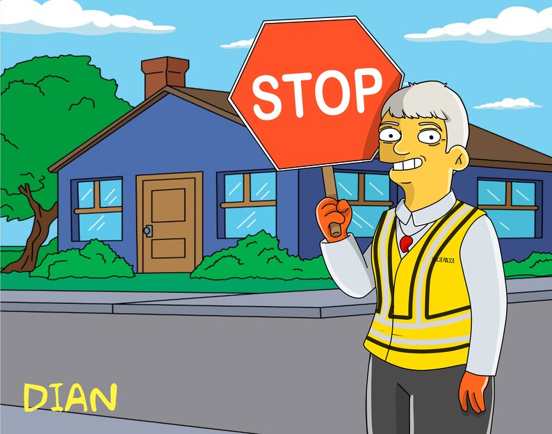 Crossing Guard Gift - Custom Portrait From Photo as Yellow Character ...