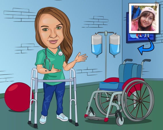 Geriatric Nurse Gift Custom Caricature From Photo Support - Etsy