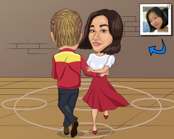 Square Dancing Gift Custom Caricature Portrait From Your - Etsy