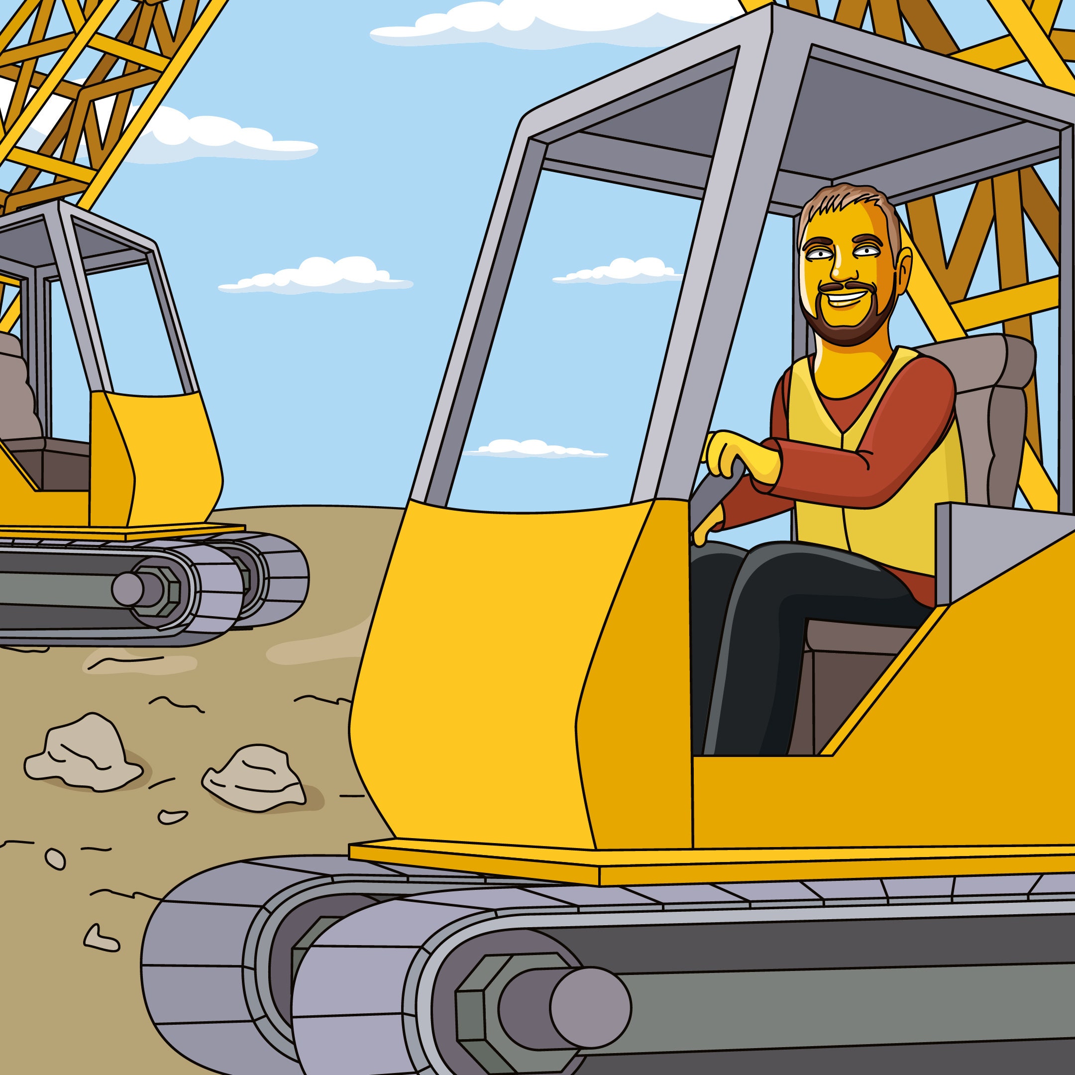 Crane Operator Cartoon
